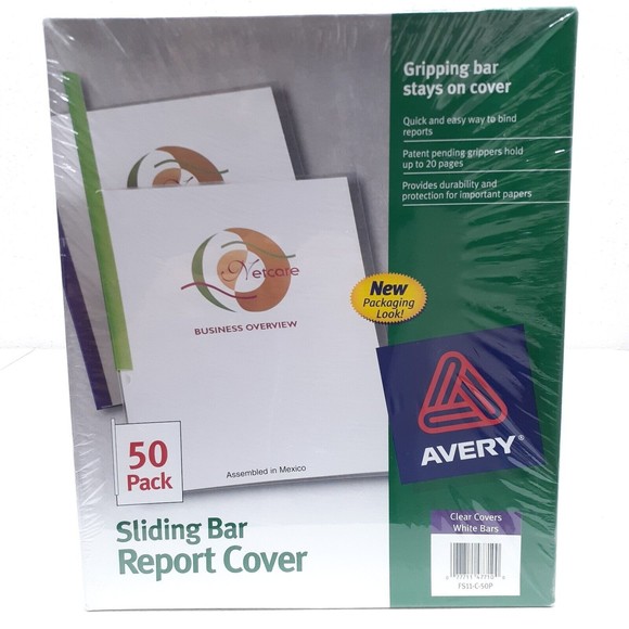Avery Dennison | Office | Avery Report Covers 5 Pack Clear Cover White ...